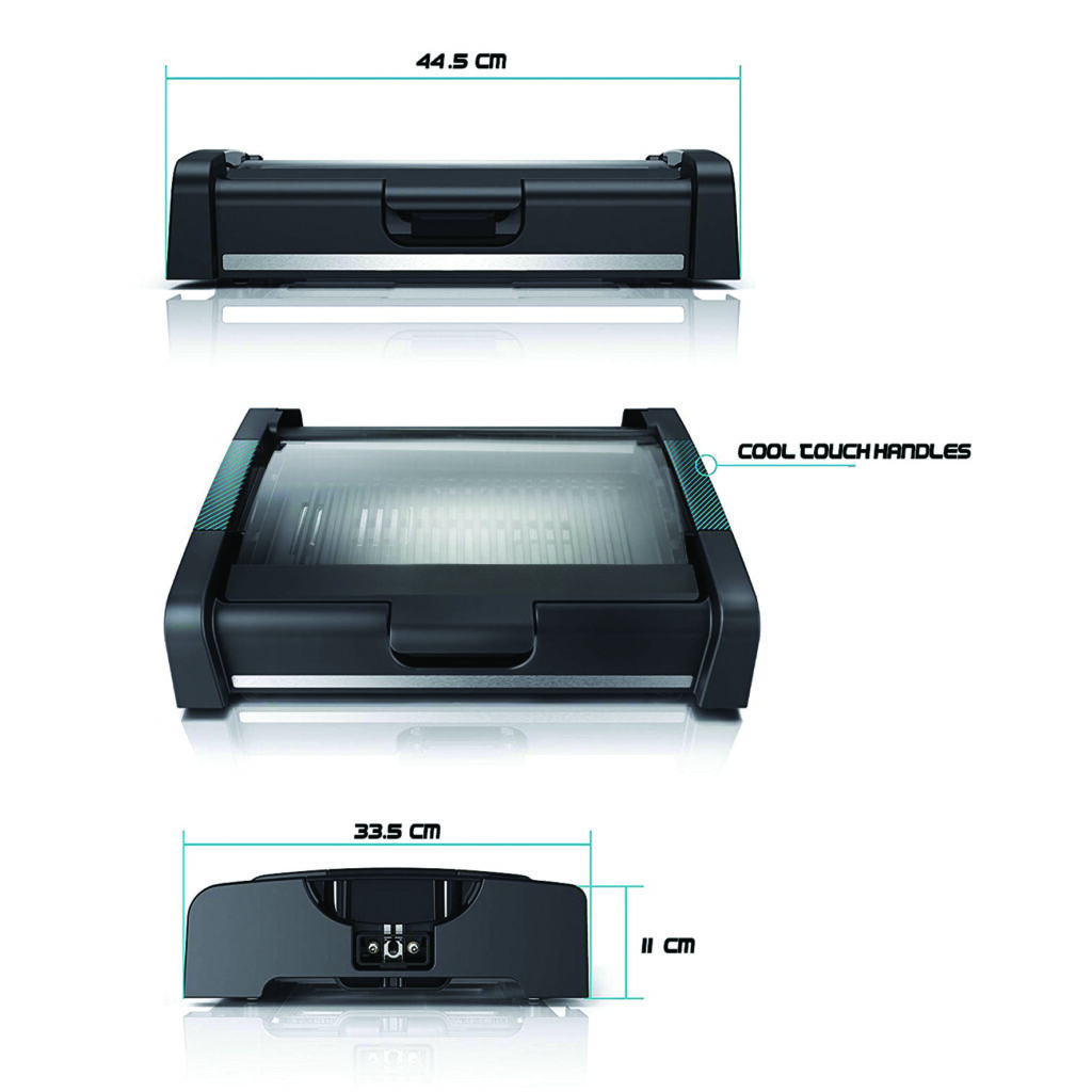 גריל חשמלי Selmor SE213 במראה יוקרתי ובעיצוב חדשני עם מכסה זכוכית