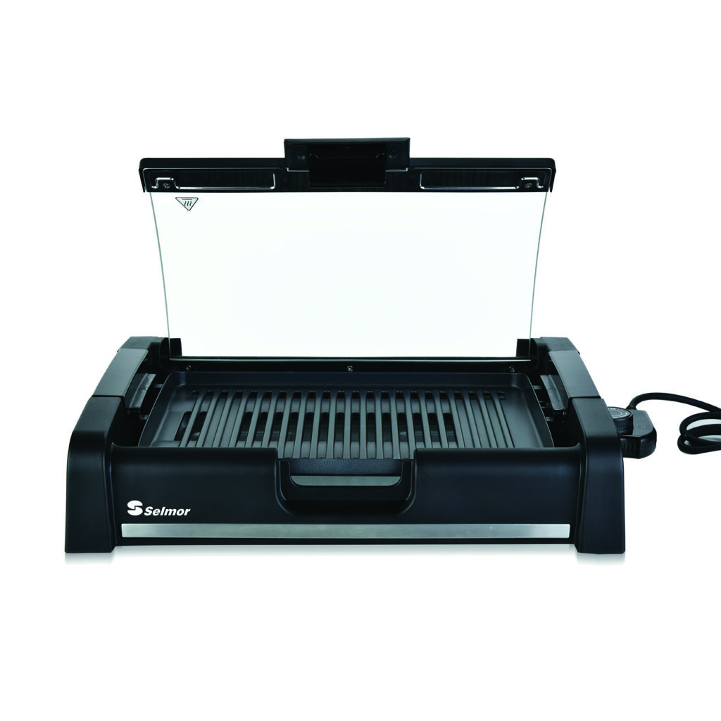 גריל חשמלי Selmor SE213 במראה יוקרתי ובעיצוב חדשני עם מכסה זכוכית