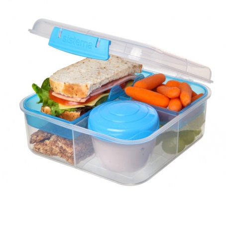קופסת ארוחת צהריים מחולקת Bento Cube שקופה 1.25 ליטר Sistema - cook shop